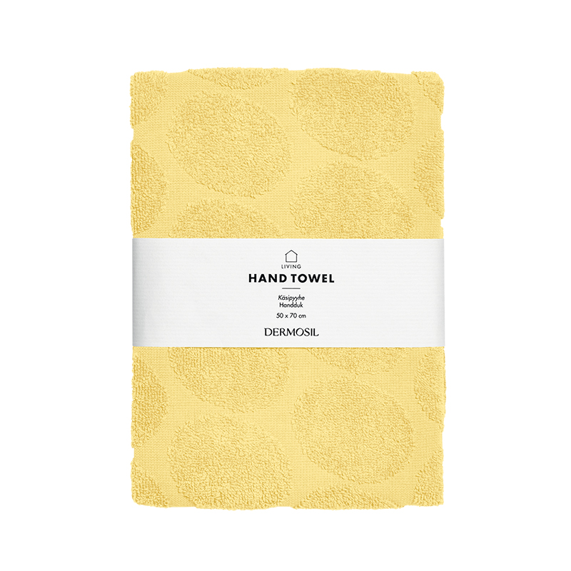 Beautiful yellow 100 % cotton hand towel - Dermosil